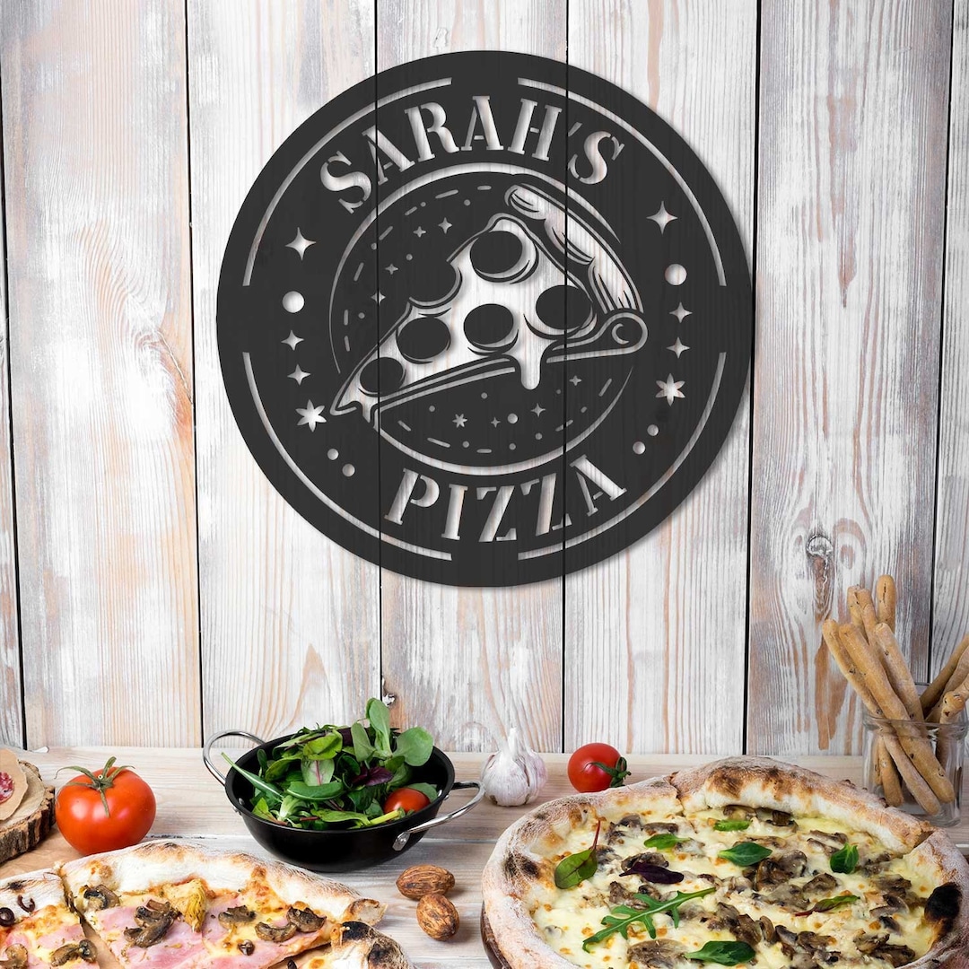 Custom Pizza Metal Sign, Pizza Shop Decor, Pizzeria Sign, Restaurant ...