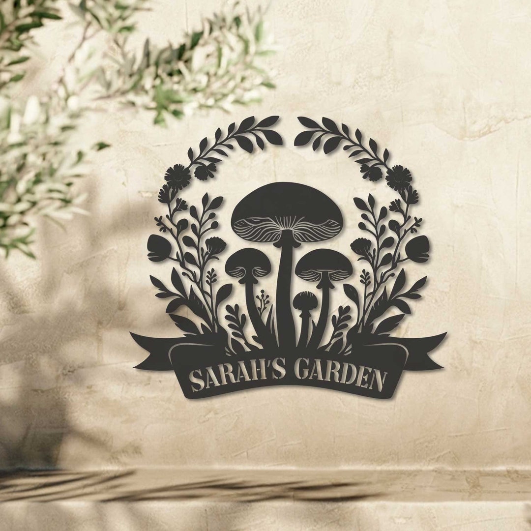 Custom Mushrooms Metal Wall Art, Mushrooms Sign, Mushrooms Garden Decor ...