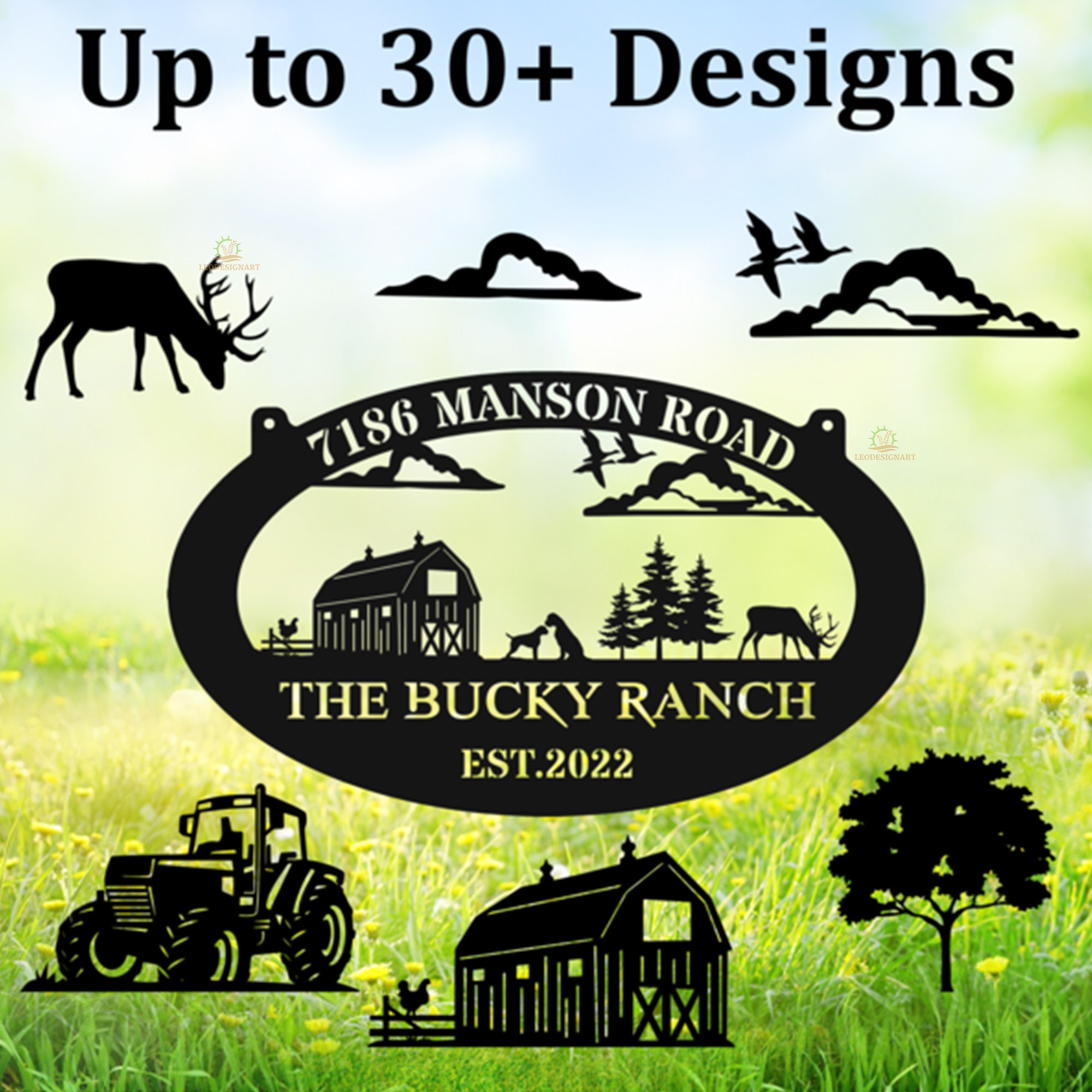 Custom Your Own Metal Farm Sign, Personalized Farmhouse Metal Sign ...