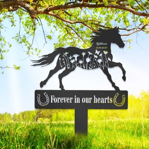 Custom Horse Memorial Sign, Horse Stake, Grave Markers, Horse Sign With ...