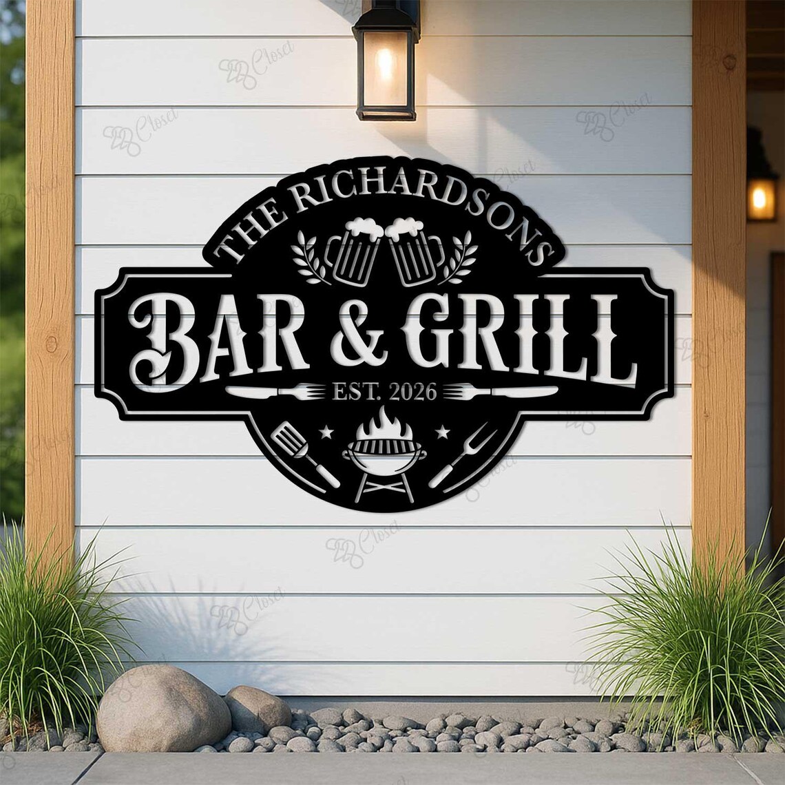 Personalized Bar Grill Metal Sign: Personalized Backyard Patio Decor - Etsy