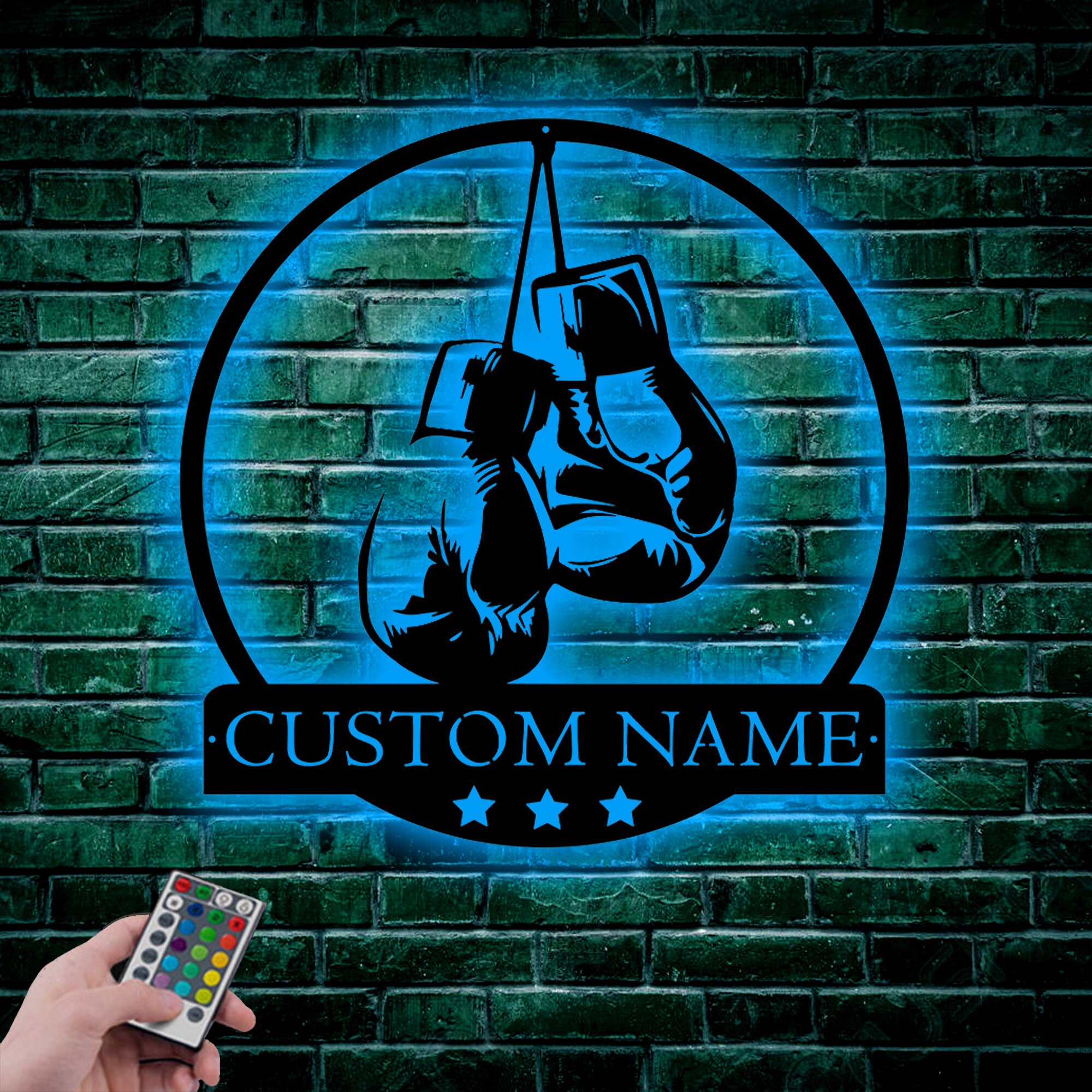Custom Boxing Gloves Metal Wall Art LED Light Personalized - Etsy