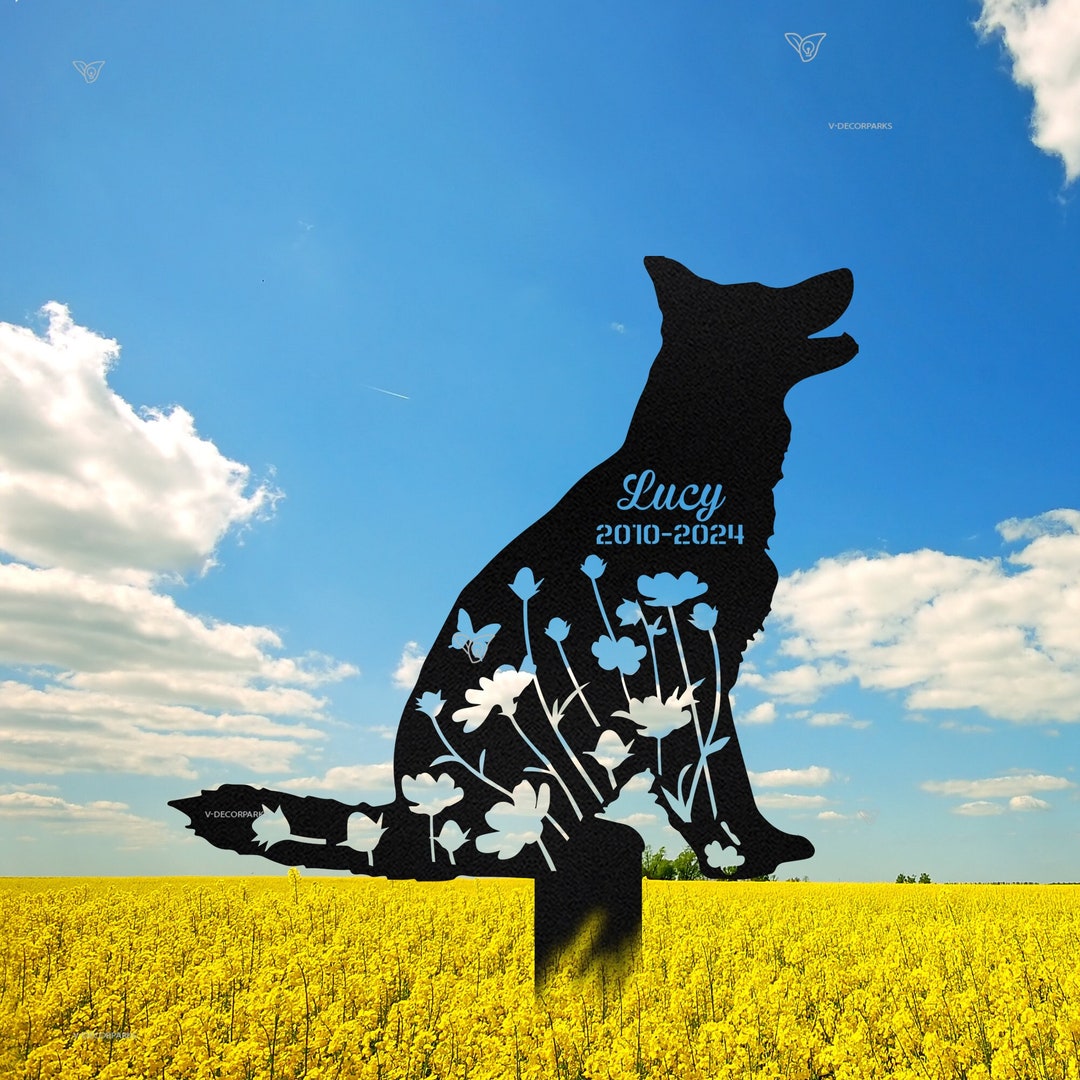 Personalized Dog Memorial Stake, Custom German Shepherd Stake Sign, Pet ...