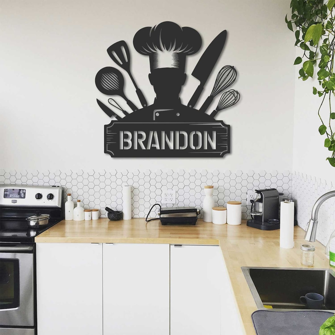 Custom Chef Metal Sign, Chef Tools Sign, Chef Logo Sign, Cooking Tool ...