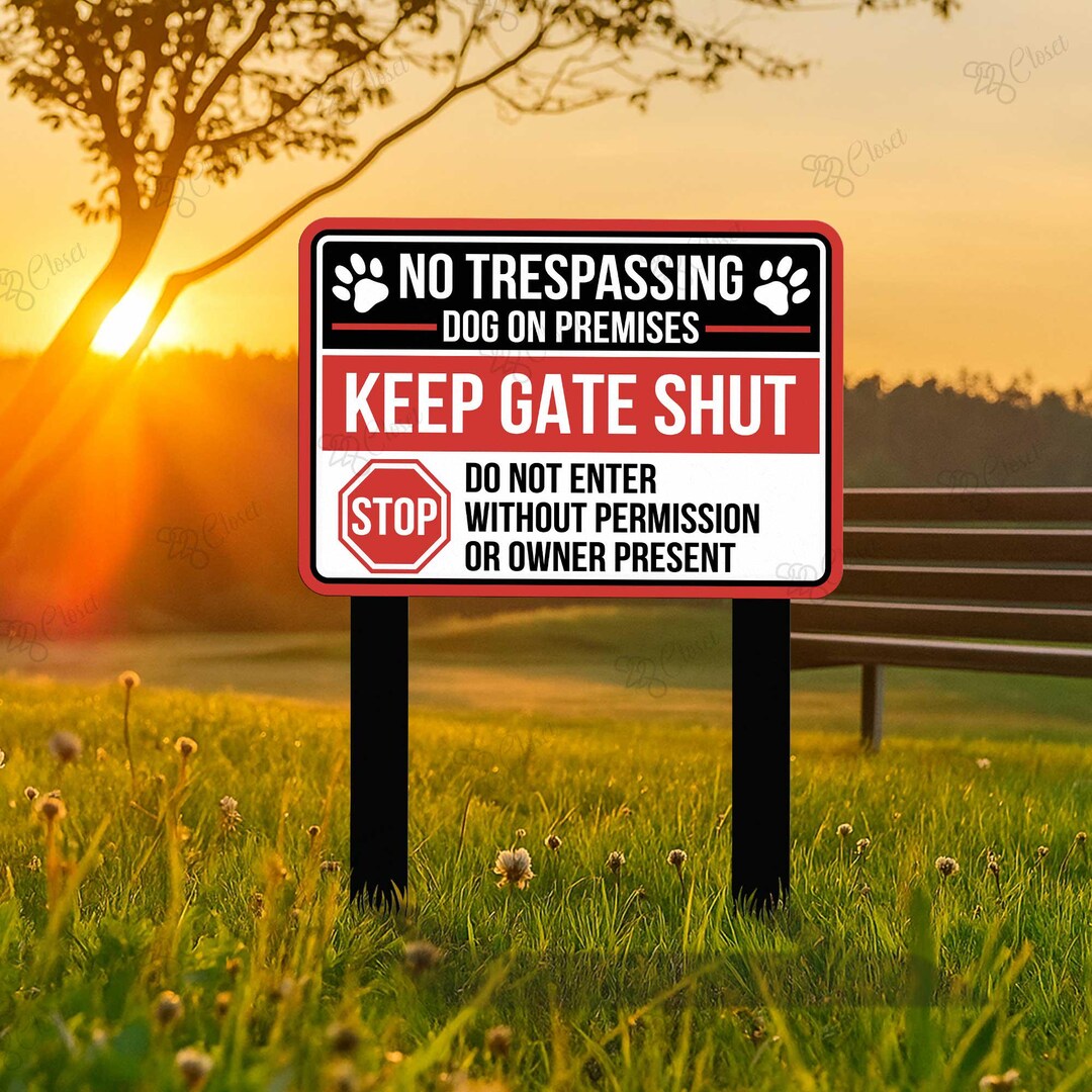 Dog on Premises Metal Plaque, Beware of Dog Sign, Funny Dog Sign ...