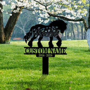 Custom Horse Memorial Grave Marker, Horse Memorial Sign, Pet Loss ...