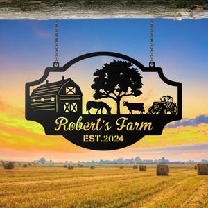 Personalized Metal Farm Sign, Custom Every Farm Sign, Large Farm Sign ...