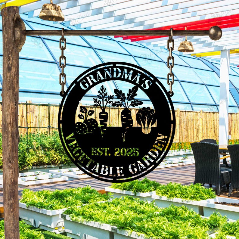Personalized Vegetable Garden Sign, Vegetable Garden Metal Sign, Home ...