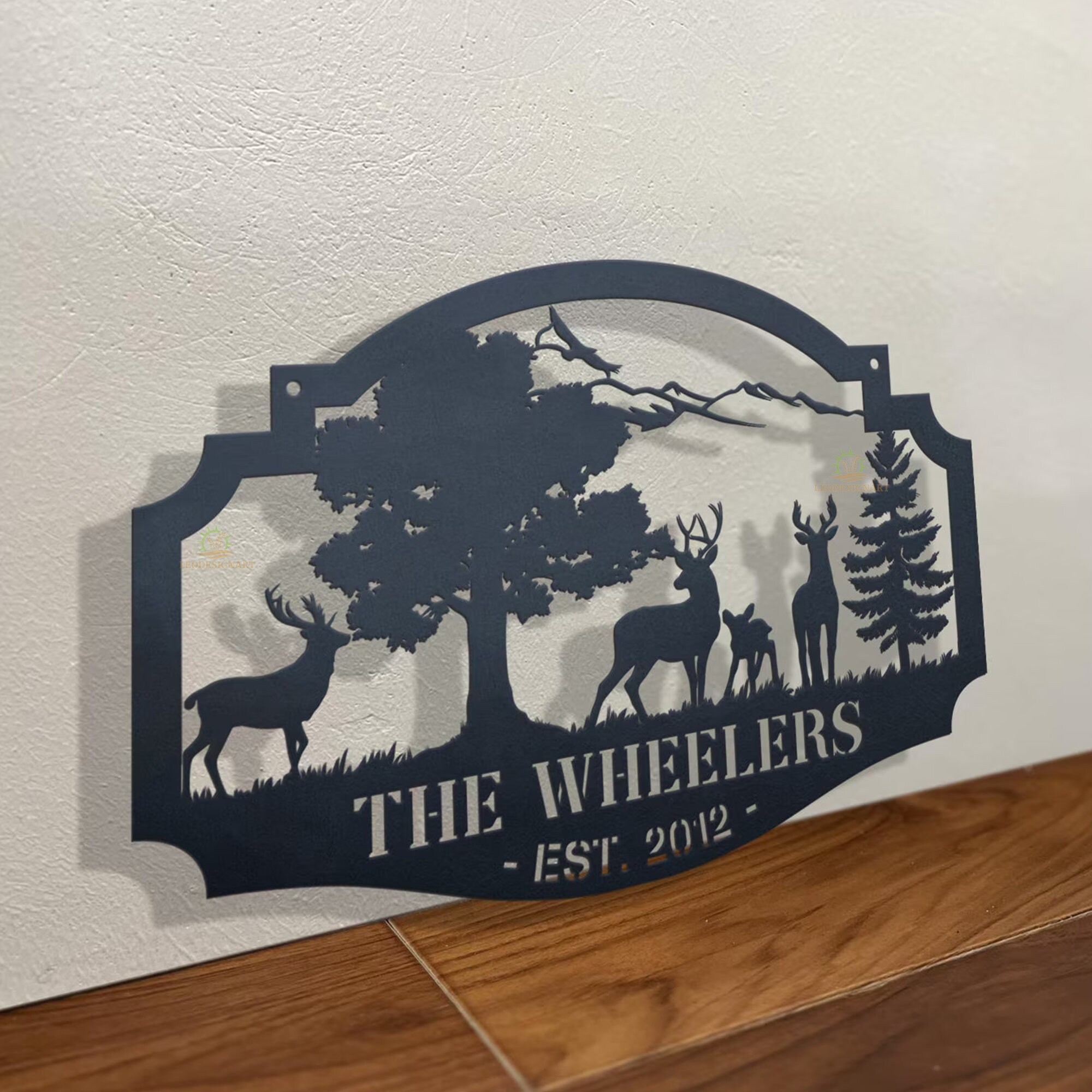 Custom Metal Cabin Sign, Metal Deer Sign, Deer Family Metal Sign, Cabin ...