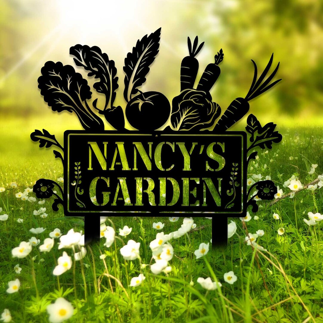 Custom Vegetable Garden Stake, Personalized Garden Name Sign, Garden ...