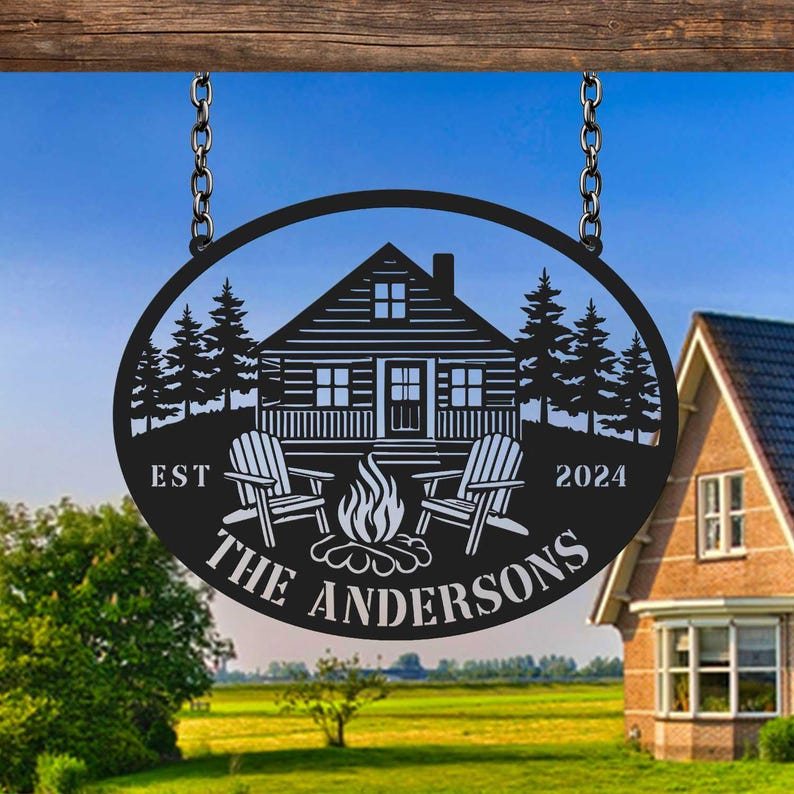 Custom Metal Cabin Sign, Lodge Decor, Carved Sign, Custom Family Name ...