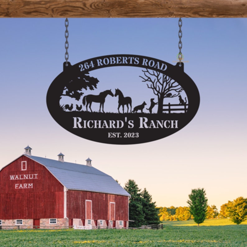 Custom Farmhouse Metal Sign, Personalized Farm Metal Sign, Animal Farm ...