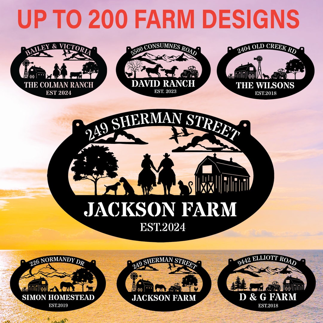 Personalized Your Metal Farm Sign, Farmhouse Metal Sign, Custom Ranch ...