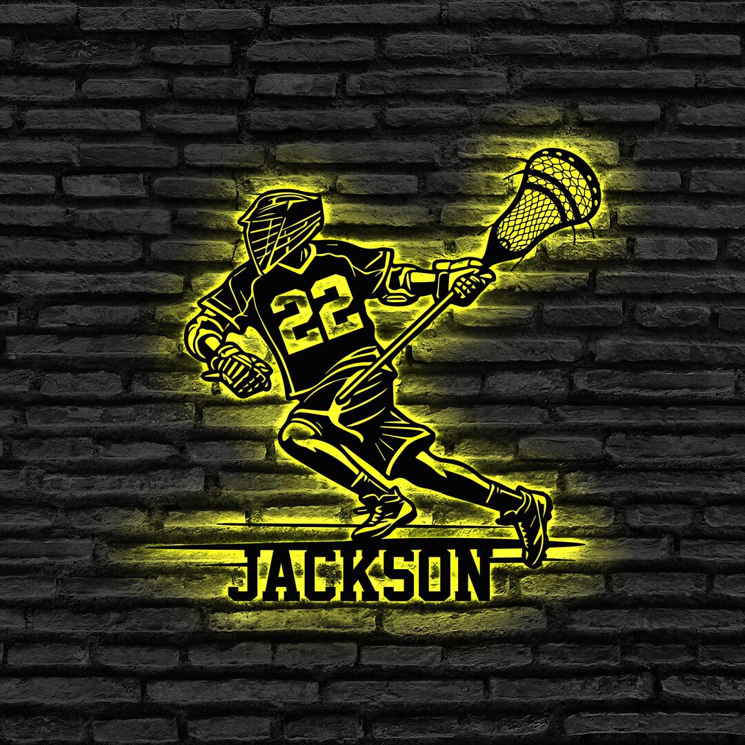 Custom Lacrosse Metal Sign With Led Lights, Personalized Lacrosse Boy ...