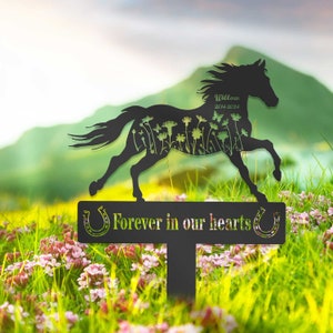 Custom Horse Memorial Sign, Horse Stake, Grave Markers, Horse Sign With ...