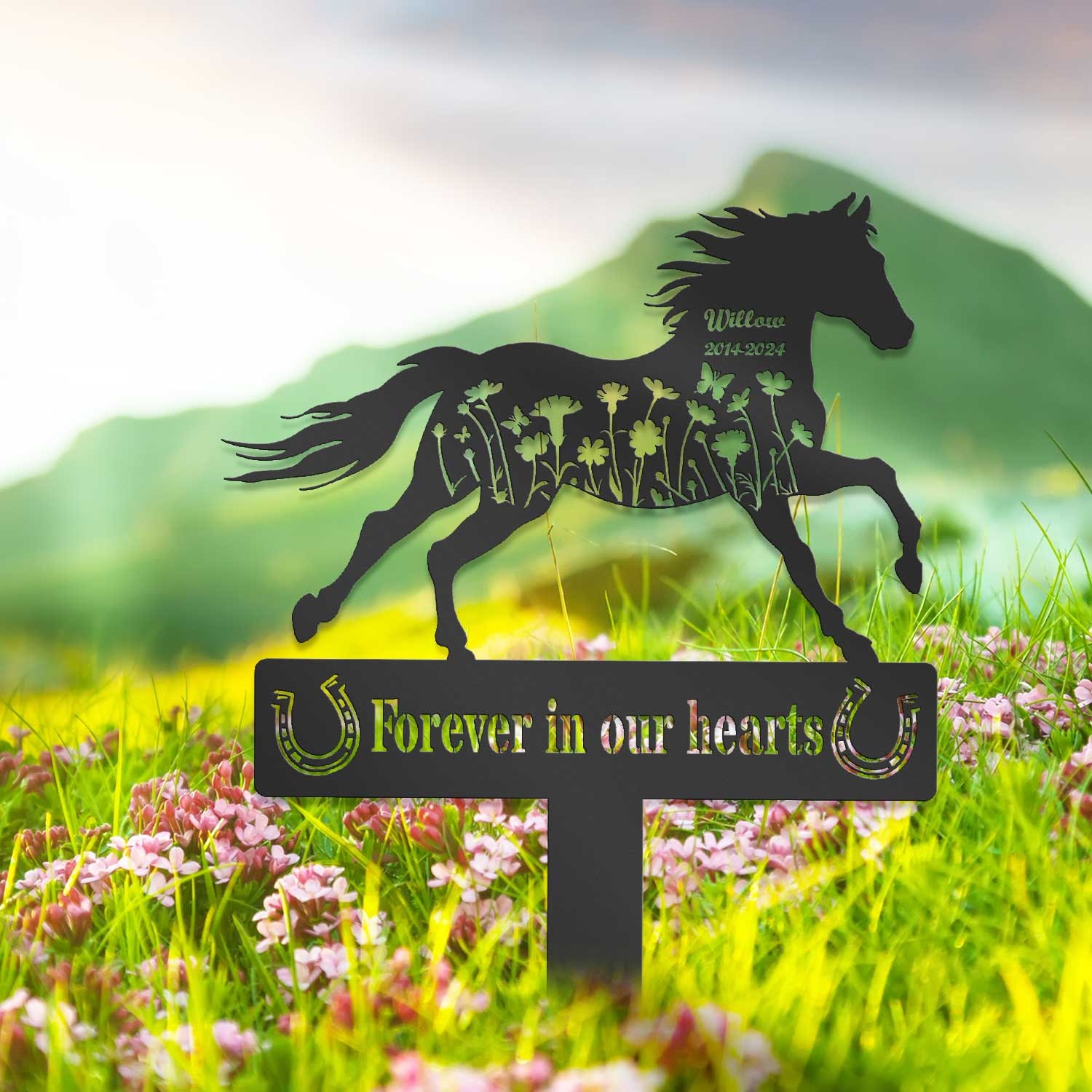 Custom Horse Memorial Sign, Horse Stake, Grave Markers, Horse Sign With ...