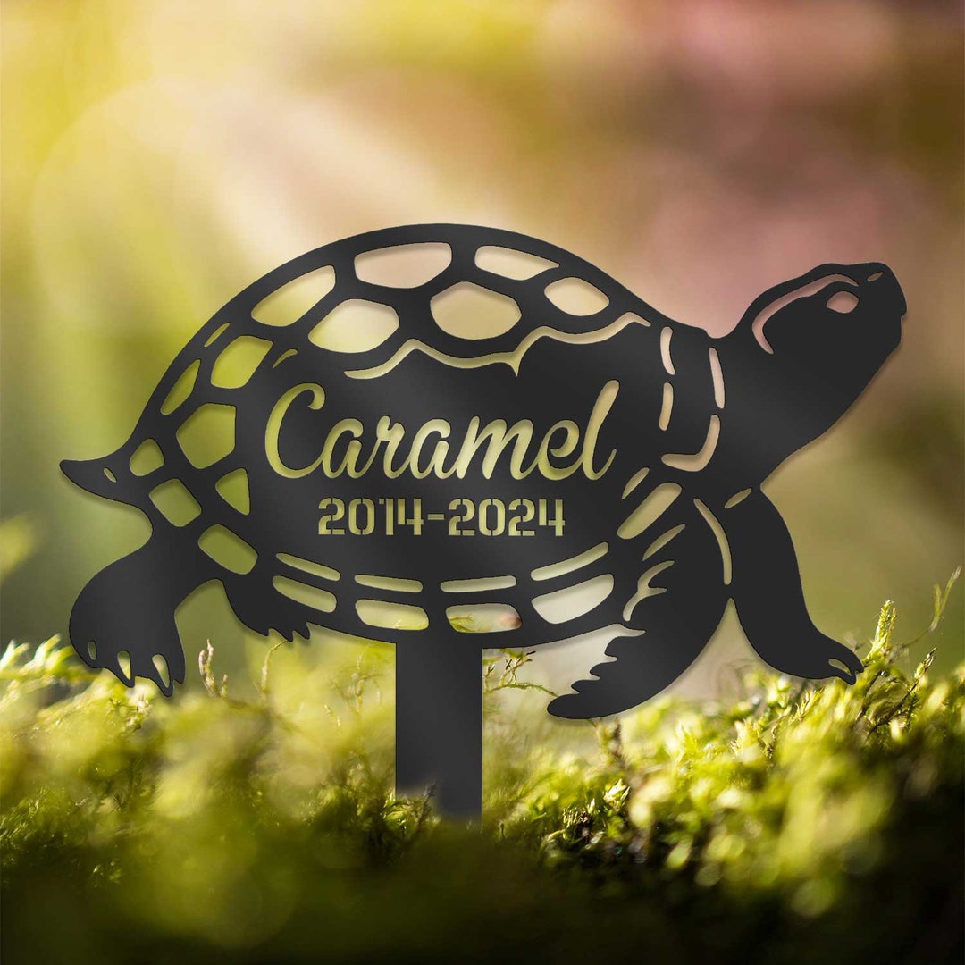 Turtle Custom Metal Sign, Turtle Memorial Stake, Turtle Decor, Garden ...