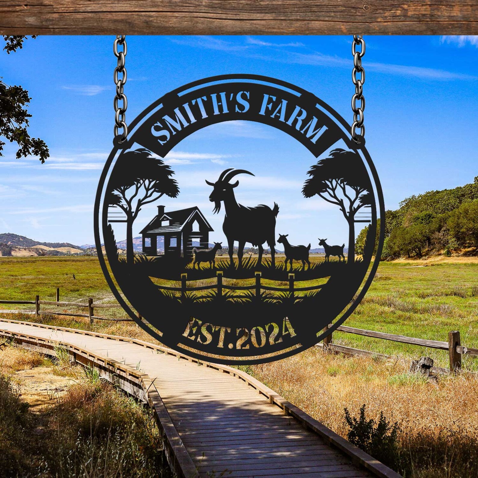 Custom Goat Metal Sign, Goat Metal Wall Art, Goat Farm Sign ...