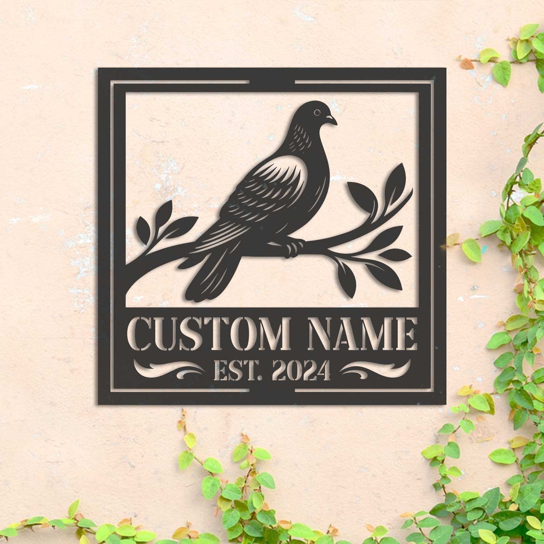 Custom Pigeon Metal Wall Art, Pigeon Metal Sign, Pigeon Bird Sign ...