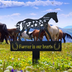 Custom Horse Memorial Stake, Horse Breed Sign, Pet Grave Markers, Horse ...