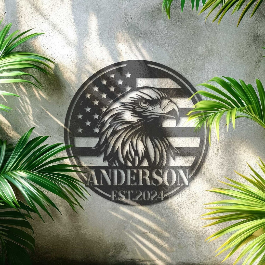 Custom Eagle US Flag Metal Sign, American Flag Gift, 4th of July Gift ...