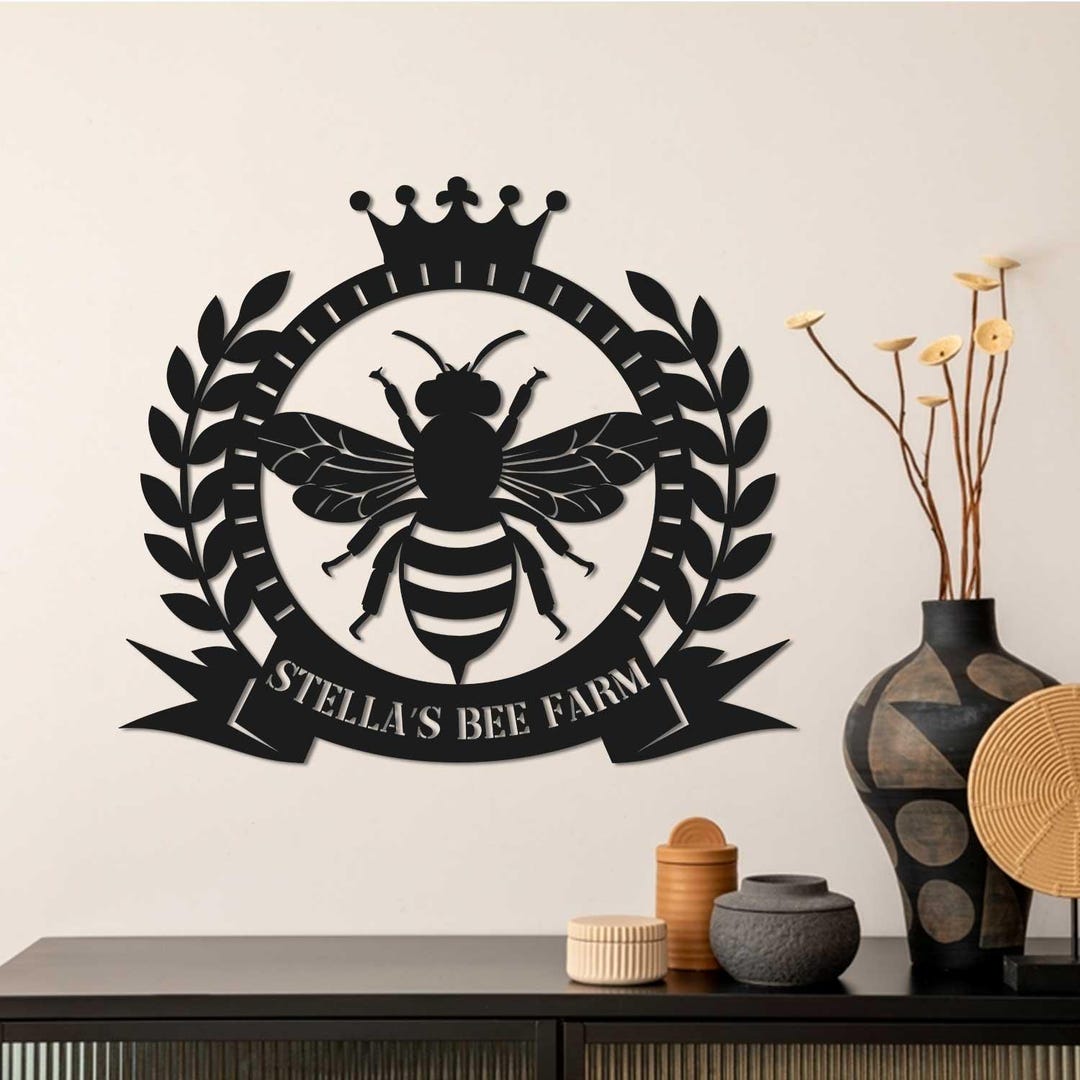 Custom Queen Bee Metal Wall Art, Personalized Queen Bee Metal Sign, Bee ...