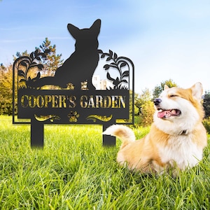 Custom Metal Pet Memorial Garden Sign, Metal Stake, Dog Garden Sign ...