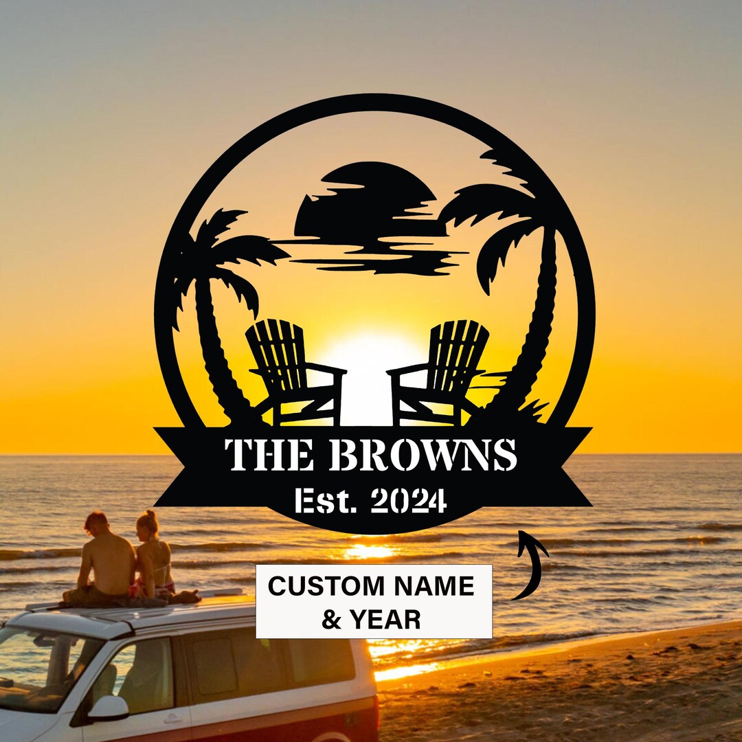 Custom Beach House Metal Sign, Beach Camping Sign, Backyard Pool Sign ...