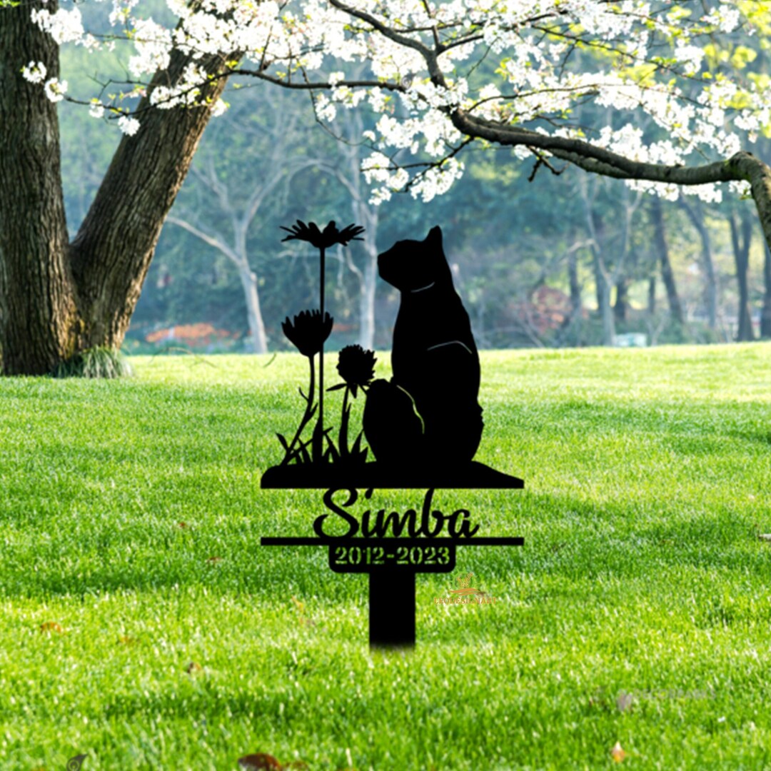 Custom Memorial Cat Stake, Cat Grave Marker, Pet Memorial Gifts, Garden ...