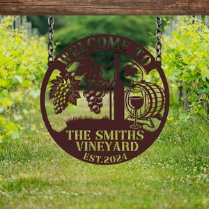 Custom Grape Metal Sign, Vineyard Sign, Grape Sign, Wine Grapes ...