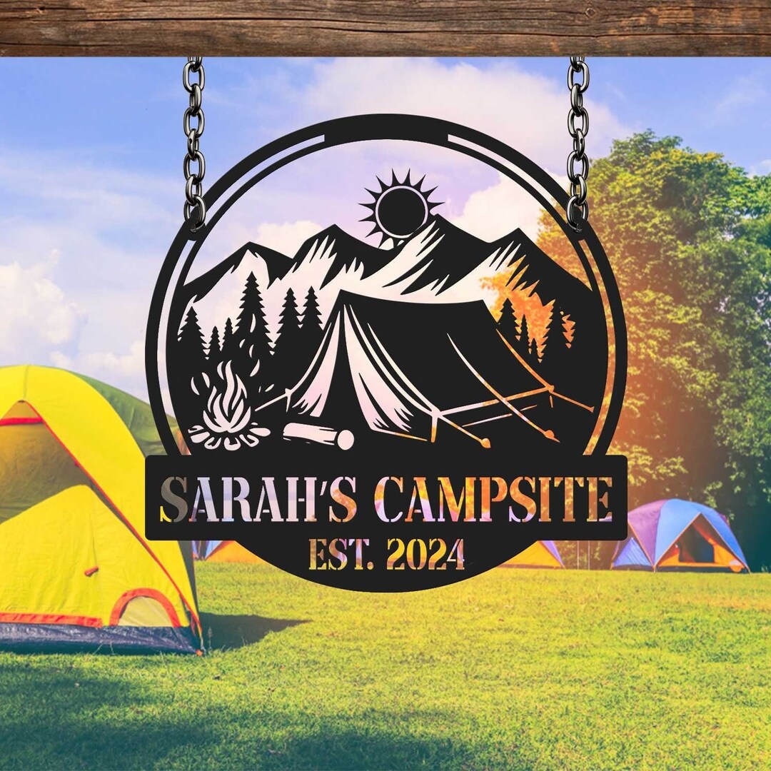 Custom Tent Camper Sign, Outdoor Tent Camping Sign, Camping Metal Sign ...