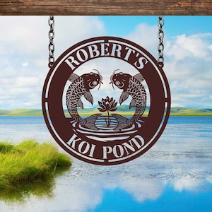 Custom Koi Fish Metal Sign, Koi Fish Metal Wall Art, Fish Wall Decor ...