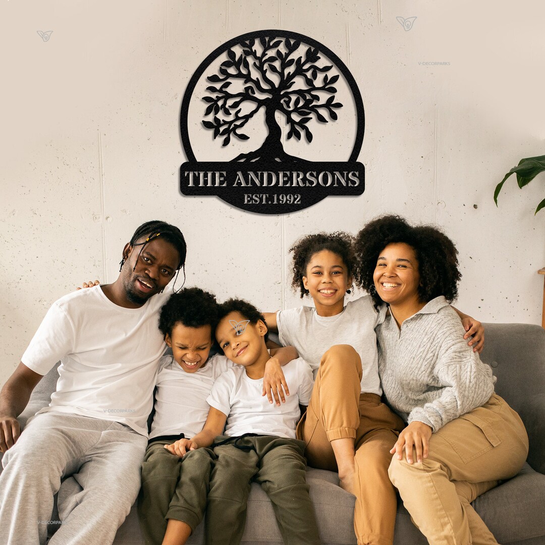Personalized Tree of Life Metal Sign, Tree of Life Decoration, Family ...