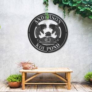 Custom Koi Fish Metal Sign, Koi Fish Metal Wall Art, Fish Wall Decor ...