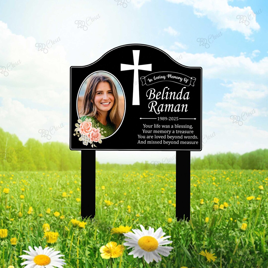 Custom Memorial Metal Sign With Photo, Photo Grave Maker, Memorial ...