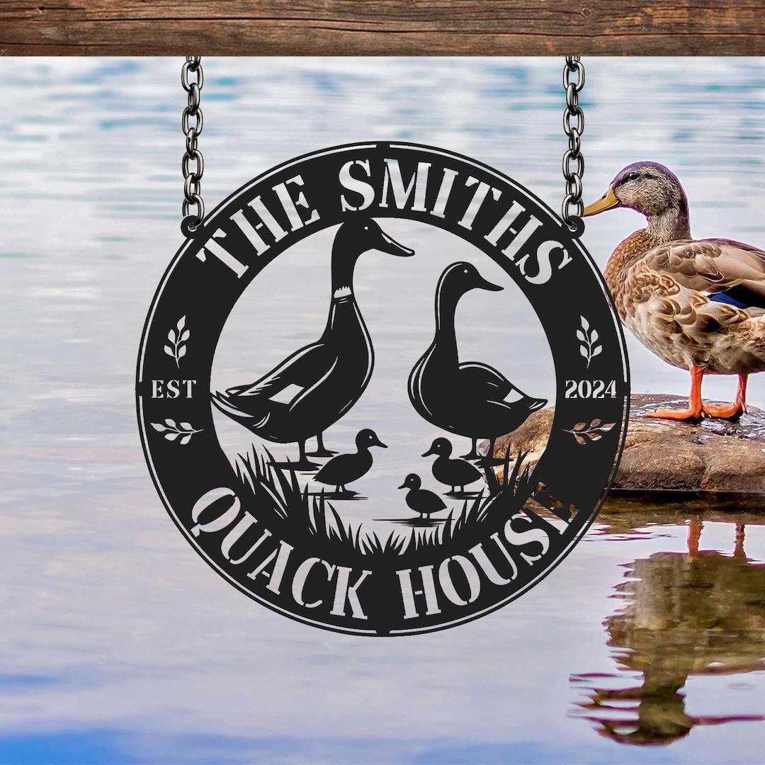 Custom Duck Farm Metal Sign, Duck Quack House Sign, Farmhouse Decor ...