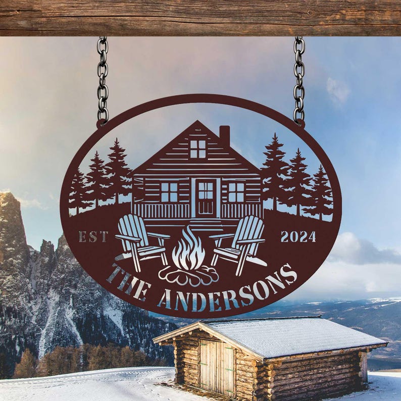 Custom Metal Cabin Sign, Lodge Decor, Carved Sign, Custom Family Name ...