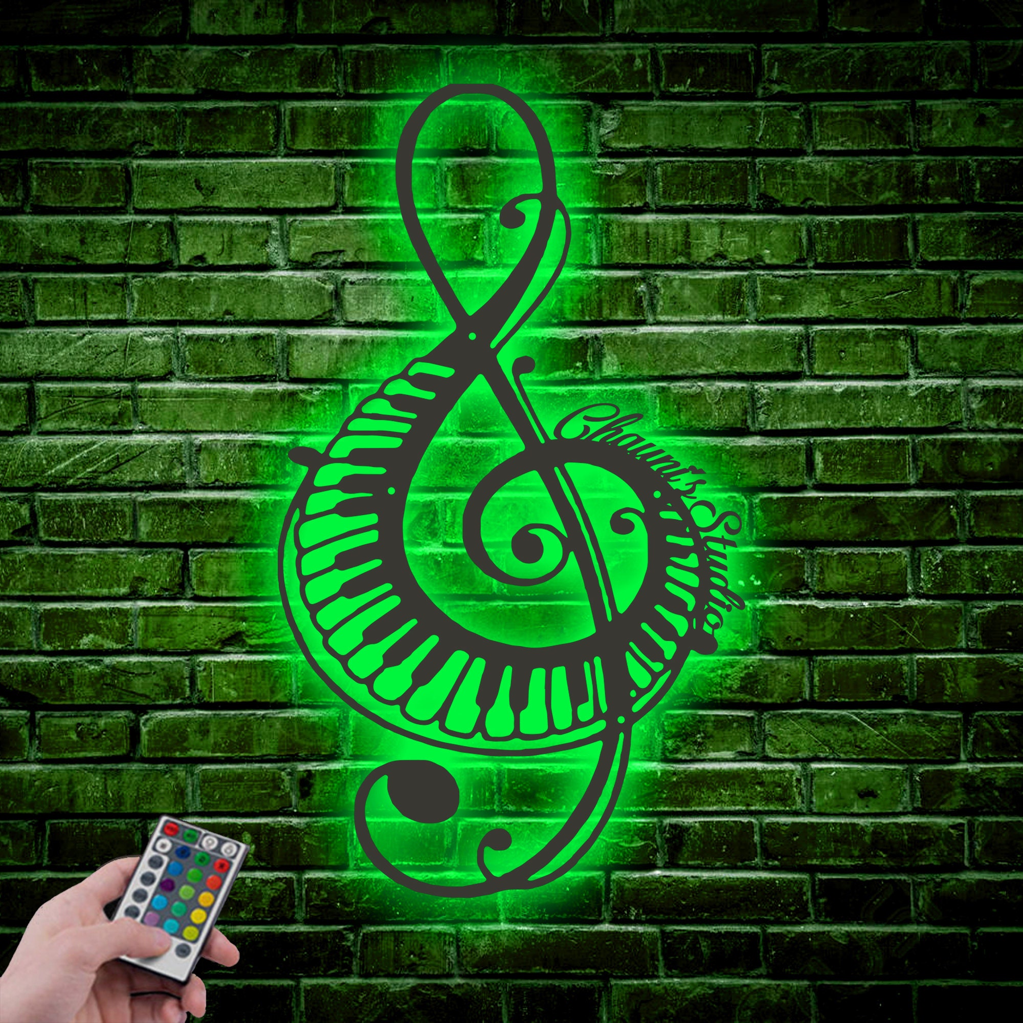 Custom Musical Note Piano Player Metal Wall Art LED Light, Personalized ...