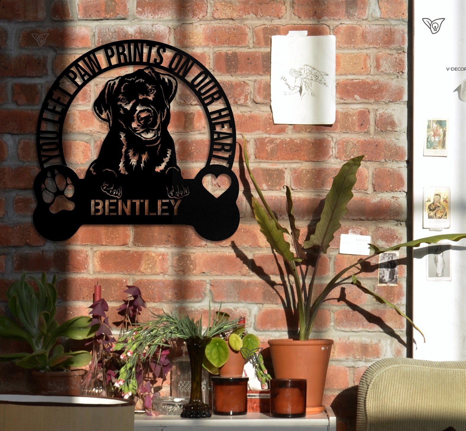 Custom Dog Memorial Metal Sign, Pet Sympathy Gift, Labrador Retriever ...