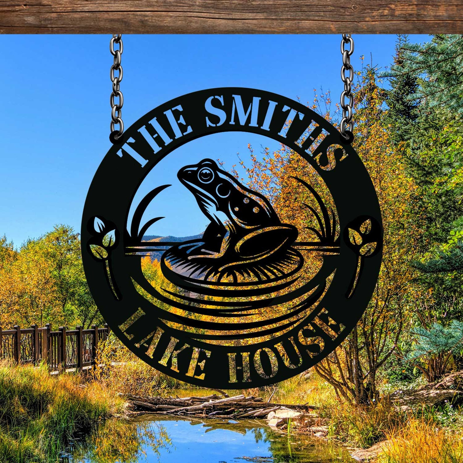 Custom Frog Metal Sign, Frog Metal Wall Art, Frog Decor, Pond Decor ...