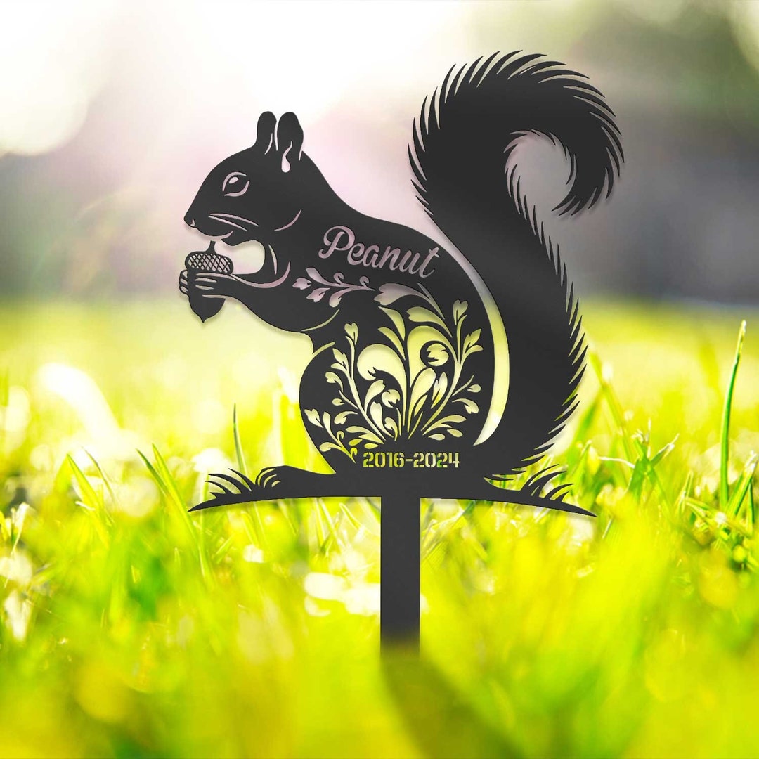 Custom Squirrel Stake Sign, Metal Stake, Squirrel Decor, Squirrel Gift ...