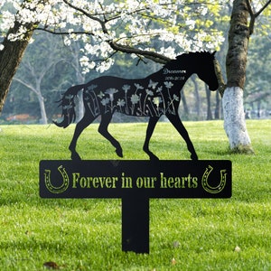 Custom Horse Memorial Stake, Horse Breed Sign, Pet Grave Markers, Horse ...