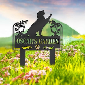 Custom Metal Pet Memorial Garden Sign, Metal Stake, Dog Garden Sign ...