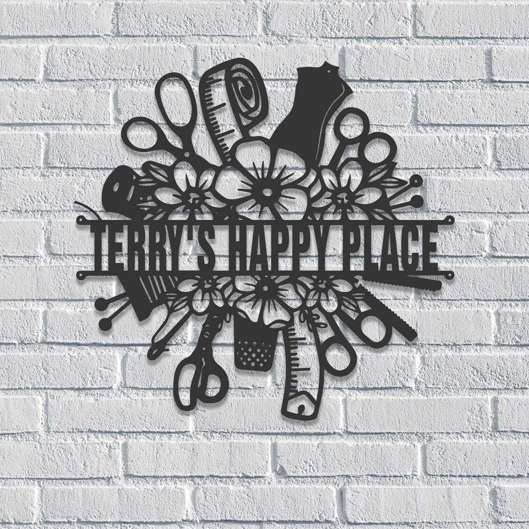 Custom Sewing Machine Metal Sign, Personalized Sewing Room Sign Vintage ...