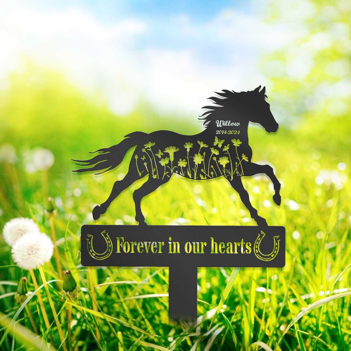 Custom Horse Memorial Sign, Horse Stake, Grave Markers, Horse Sign With ...