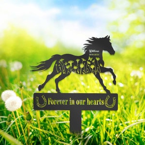 Custom Horse Memorial Sign, Horse Stake, Grave Markers, Horse Sign With ...