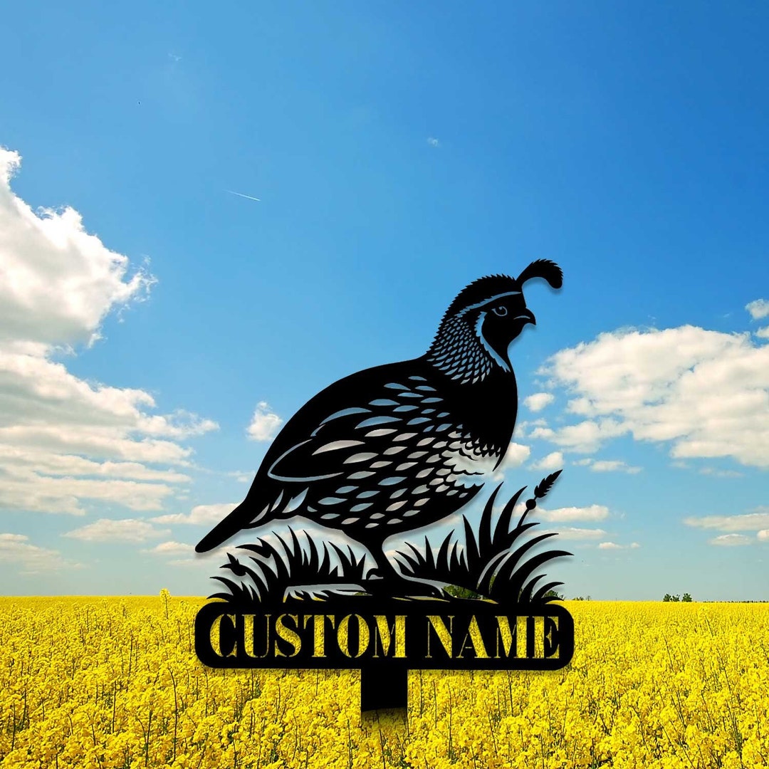 Custom Quail Bird Metal Stake, Quail Bird Metal Wall Art, Quail Bird ...