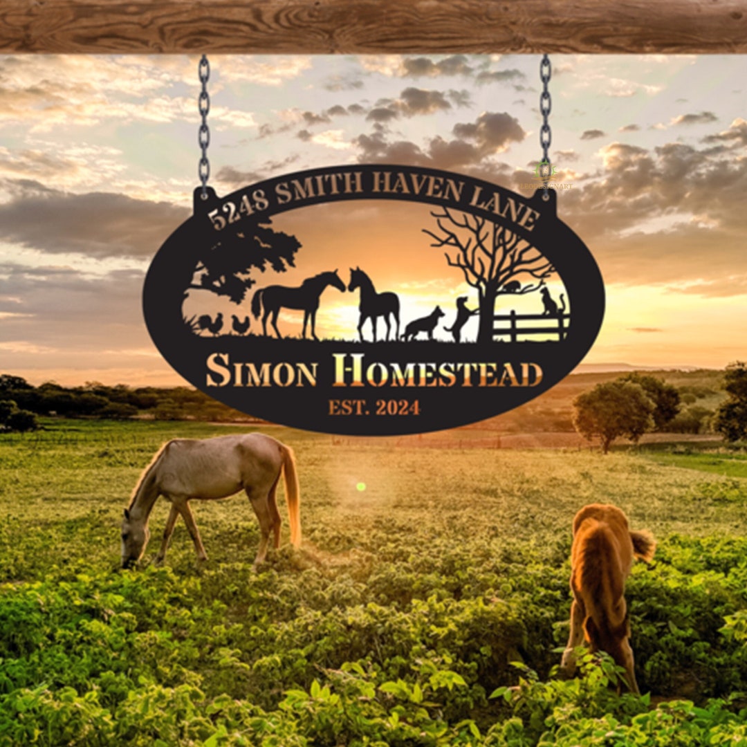 Custom Farmhouse Metal Sign, Personalized Farm Metal Sign, Animal Farm ...