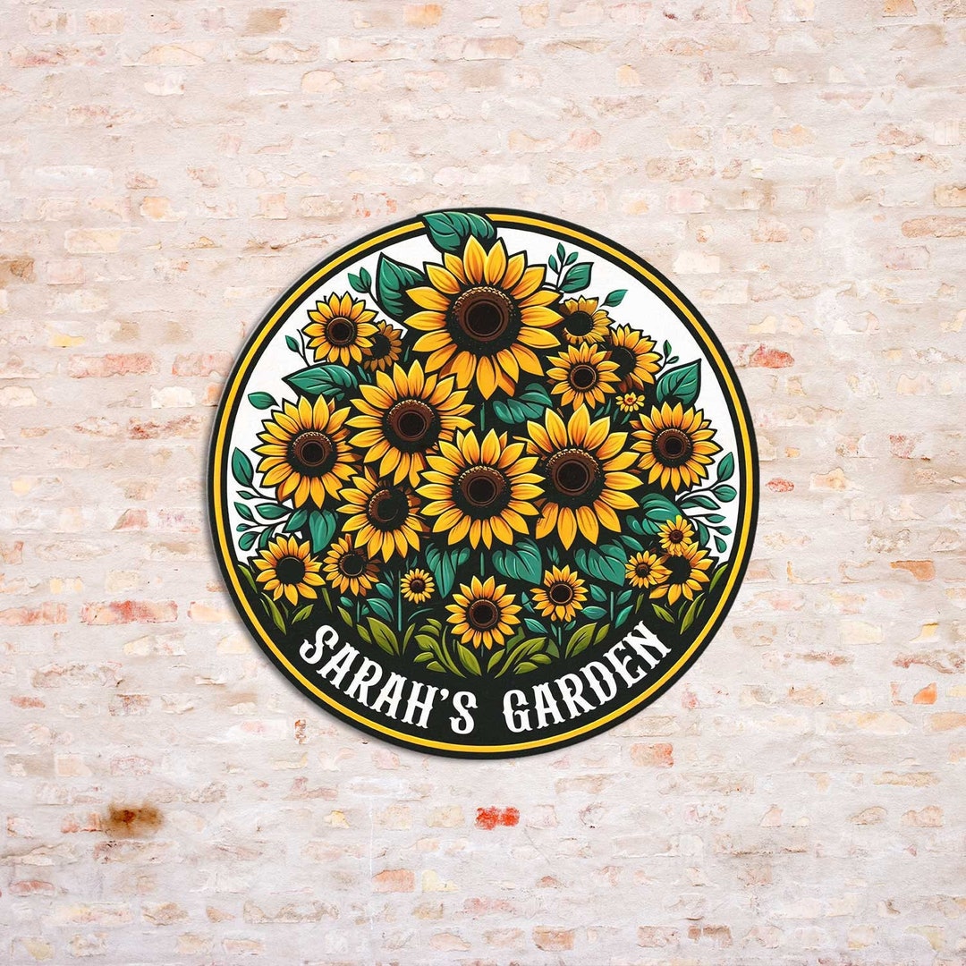 Custom Colorful Sunflower Sign, Sunflower Garden Sign, Sunflower Wall ...