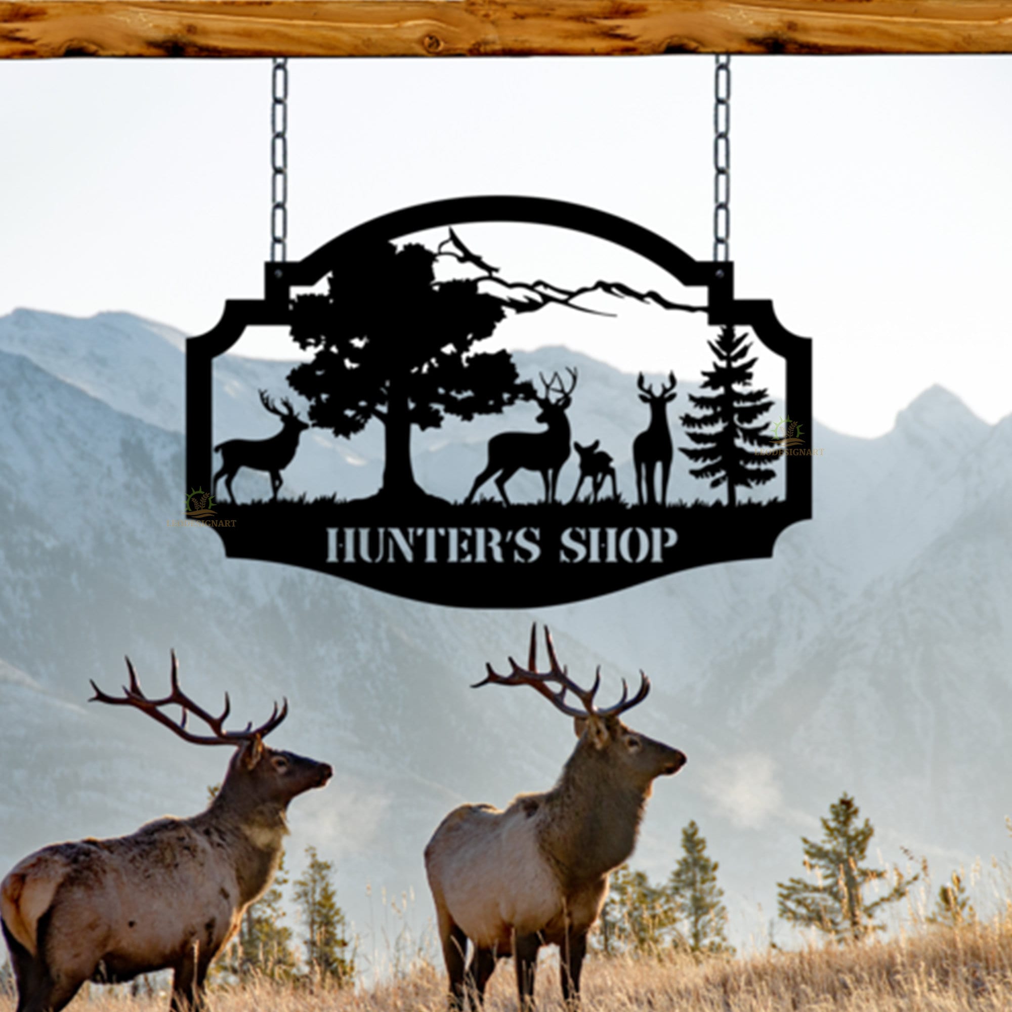 Custom Metal Cabin Sign, Metal Deer Sign, Deer Family Metal Sign, Cabin ...